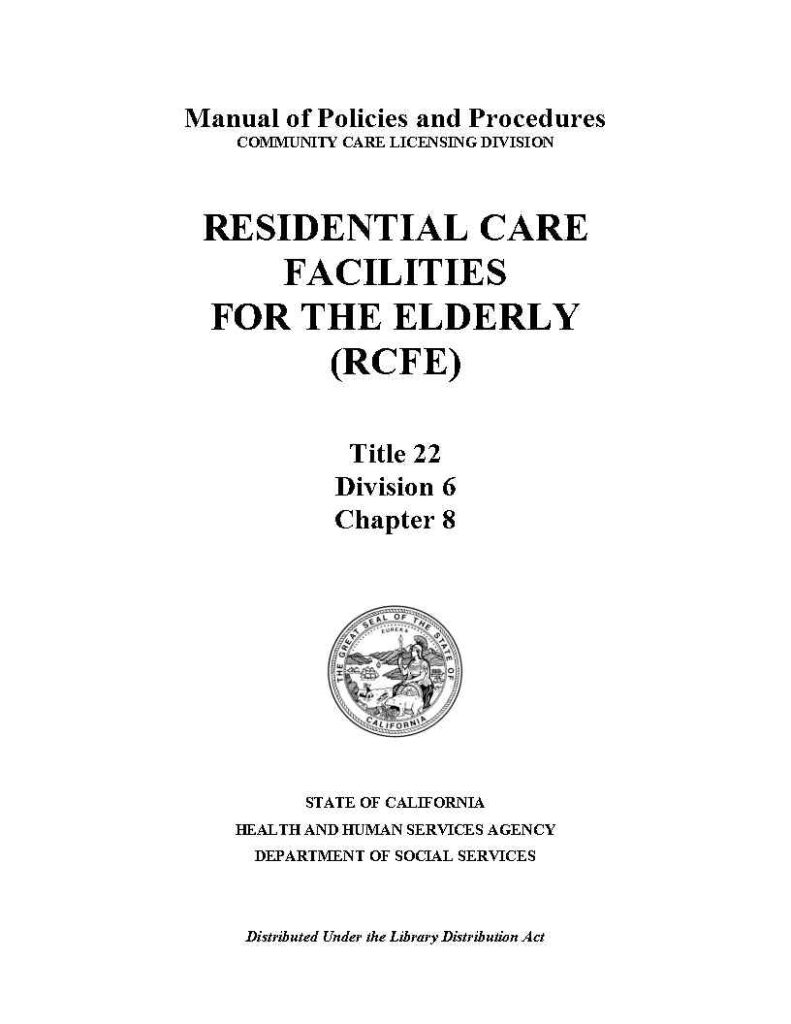 RCFE Title 22 and Health and Safety Code by EMAIL - RFCE - Resources ...